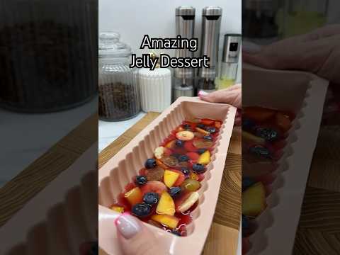 Easy & Healthy fruity and berry jelly dessert in 10 minutes! No Baking! #dessert #jelly #yogurt