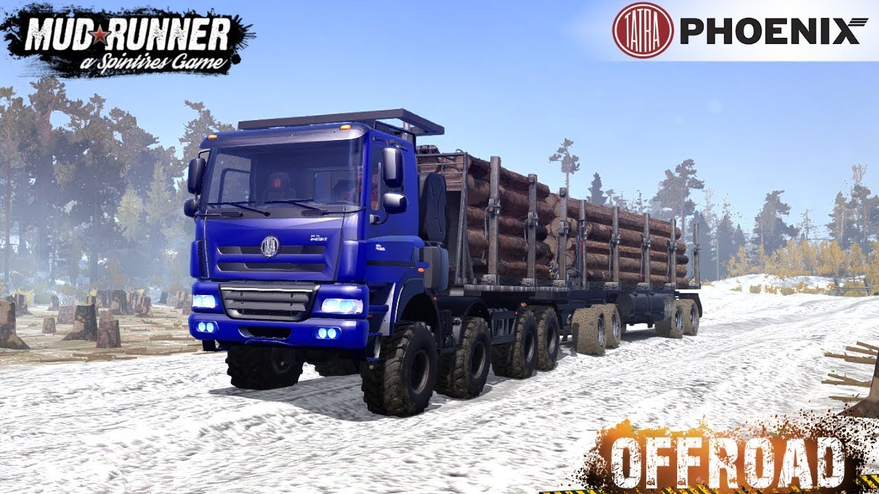Spintires: MudRunner - TATRA PHOENIX 8X8 On Winter Forest Trails - YouTube