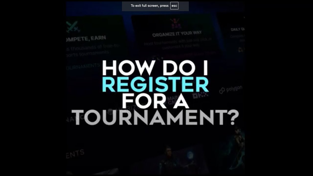 How to register for a tournament - YouTube