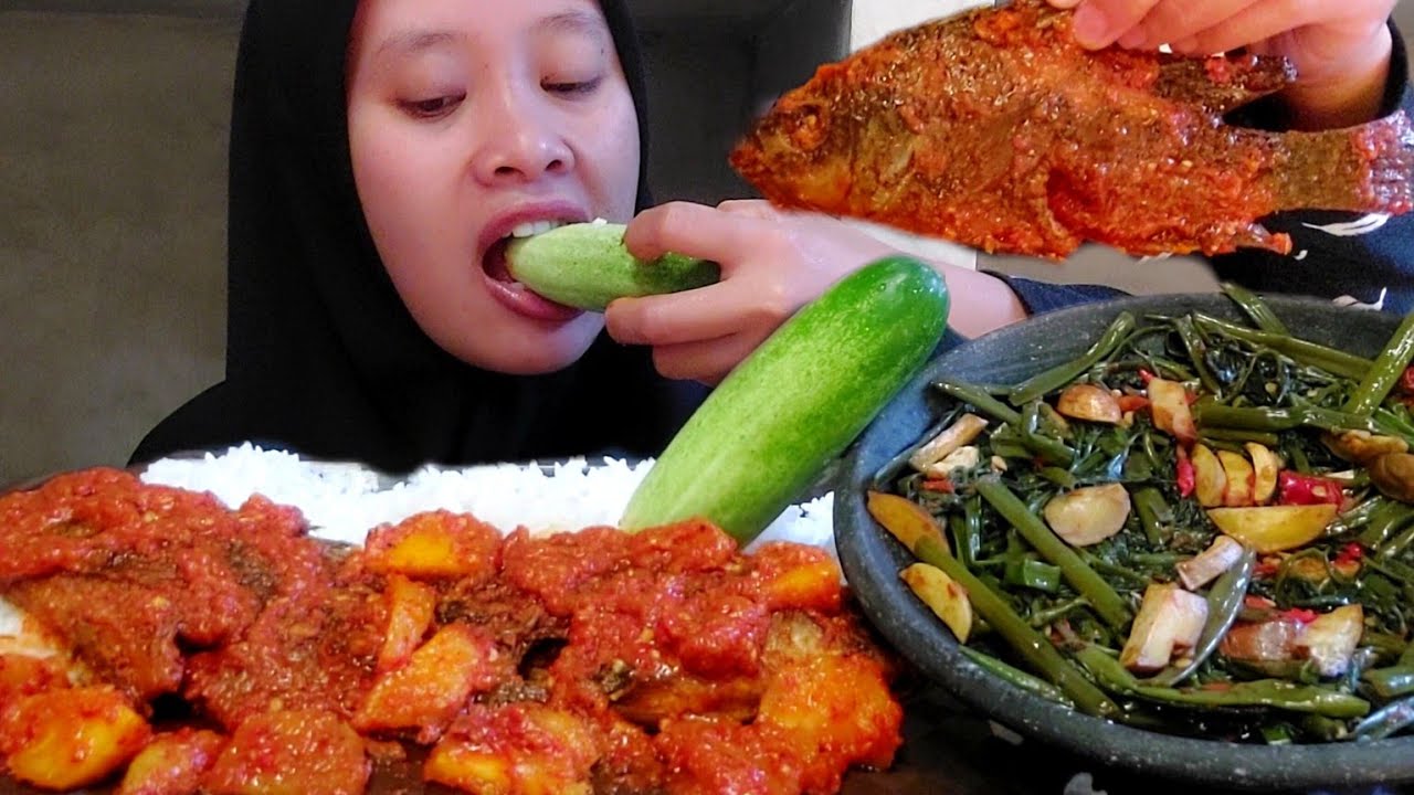 INI SIH ENAK PARAH🤤MUKBANG IKAN MUJAIR BUMBU PEDAS NANAS,OSENG KANGKUNG JENGKOL LALAP TIMUN ...