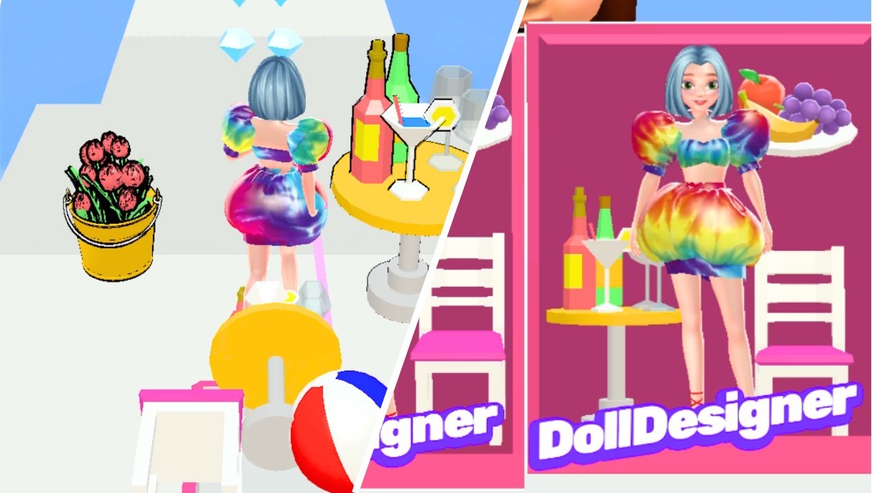 Dress Up Doll with Tie Dye Dress🌈👗🌸Offline Game | Gameplay Doll ...