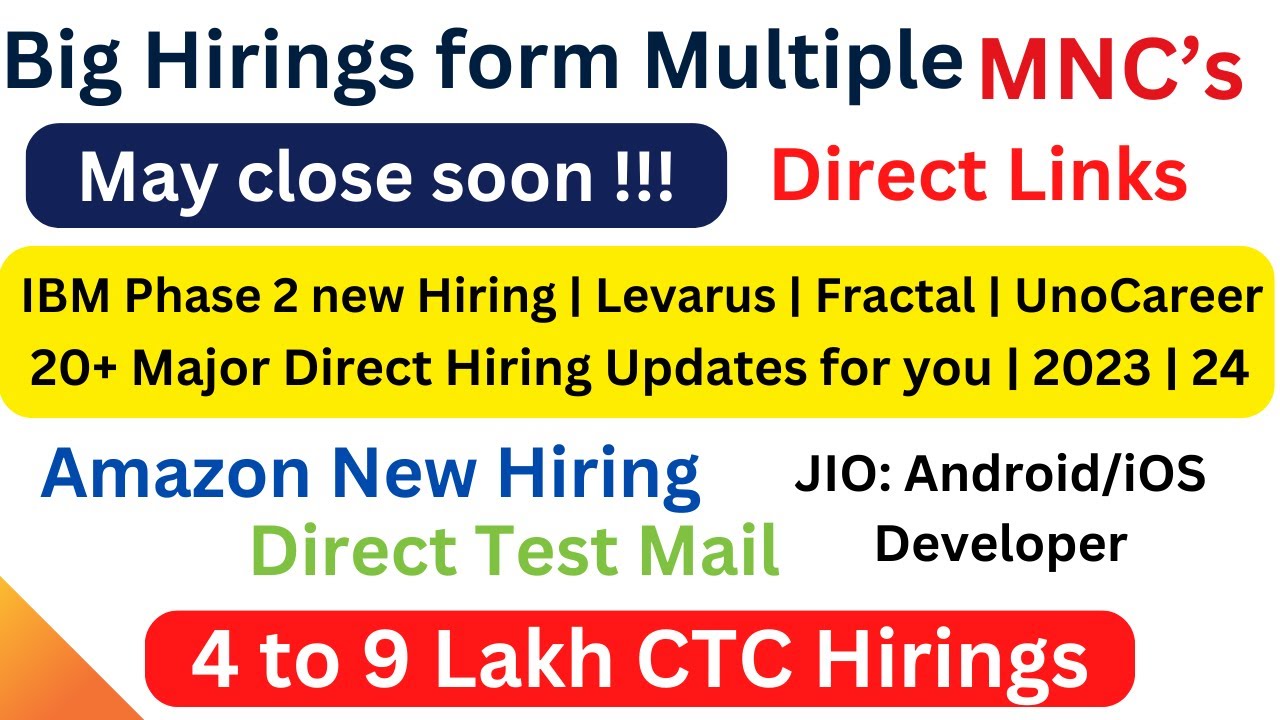 Direct Hirings MNC | 23 - 24 IMP Update !!! | Phase 2 Update | Must ...