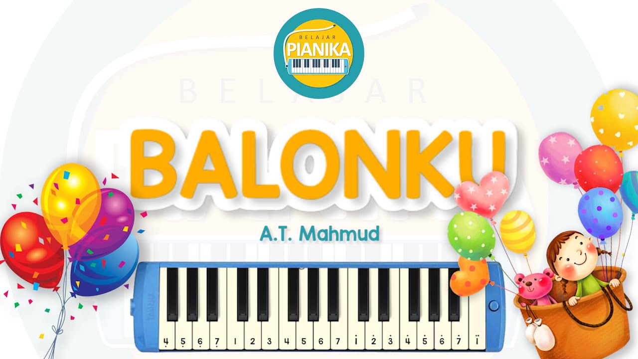 Notasi Lagu BALONKU ADA LIMA - A T Mahmud | Belajar Pianika - YouTube