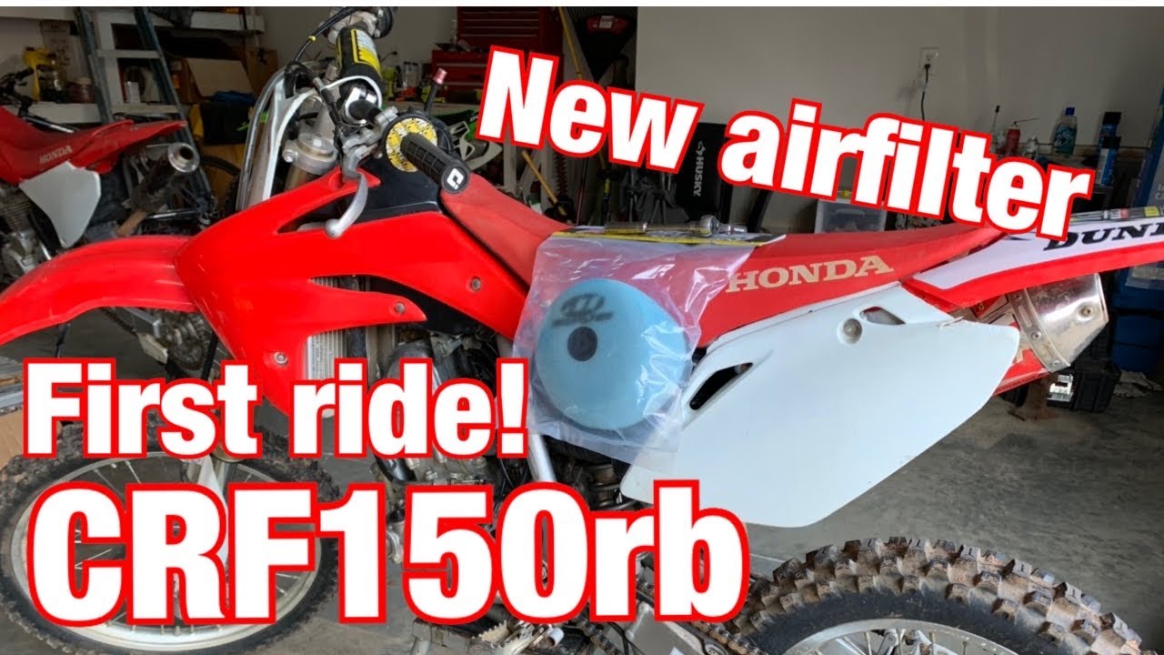 CRF 150rb gets new air filter and first ride! - YouTube