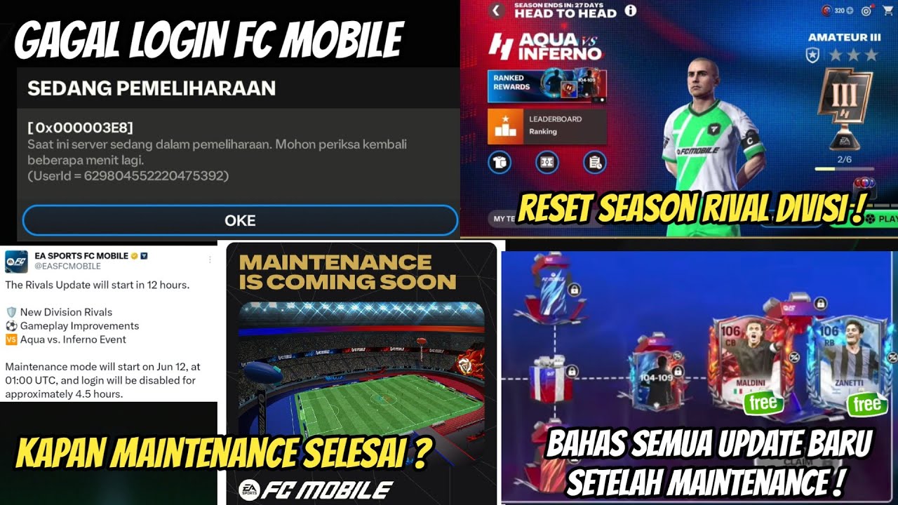 TIDAK BISA LOGIN FC MOBILE BAHAS MAINTENANCE KAPAN SELESAI ? BAHAS ...