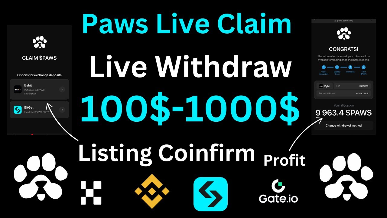 Paws Coin Claiming Strat | Paws Live Withdraw Big Exchanges | Paws ...