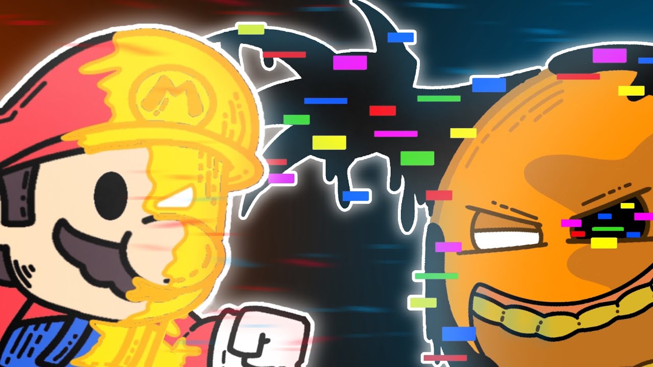 FNF SUPER “SLICED” ANNOYING ORANGE VS MARIO | come learn with pibby ...