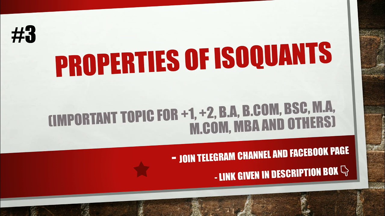 Properties of Isoquants | Production function with two variable Inputs | Part-3 | EK:) - YouTube