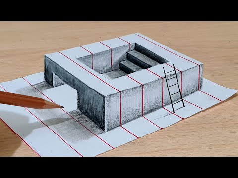 easy 3d drawing on paper for beginner
