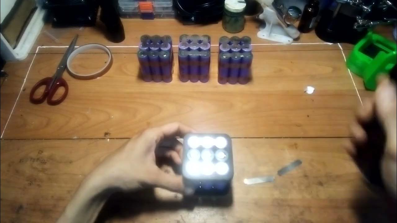Hàn thử khối pin 12v 3s3p với máy hàn cell pin cầm tay, xung kép, màn oled - YouTube