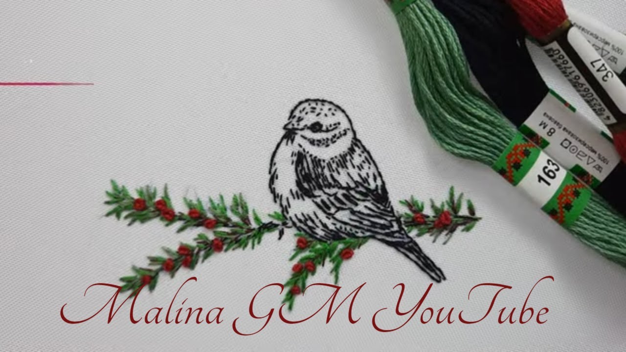 How to embroider a little sparrow 🐦Hand Embroidery Art Free stitch ...