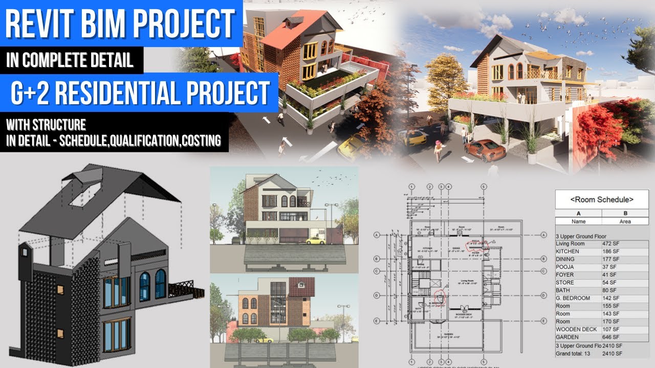 Revit BIM Complete Project | G+2 Residential Project with Complete ...