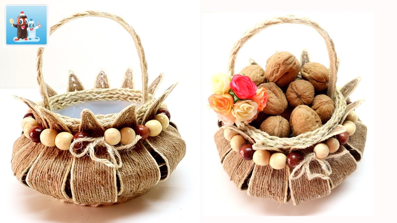 Handcraft Jute Basket for Home Decor|Art and Craft Ideas|DIY - YouTube