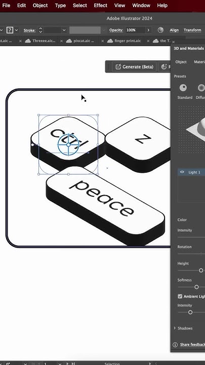 Creating 3D Keyboard Keys Using 3D Effects in Adobe Illustrator 🎨⌨️ ...