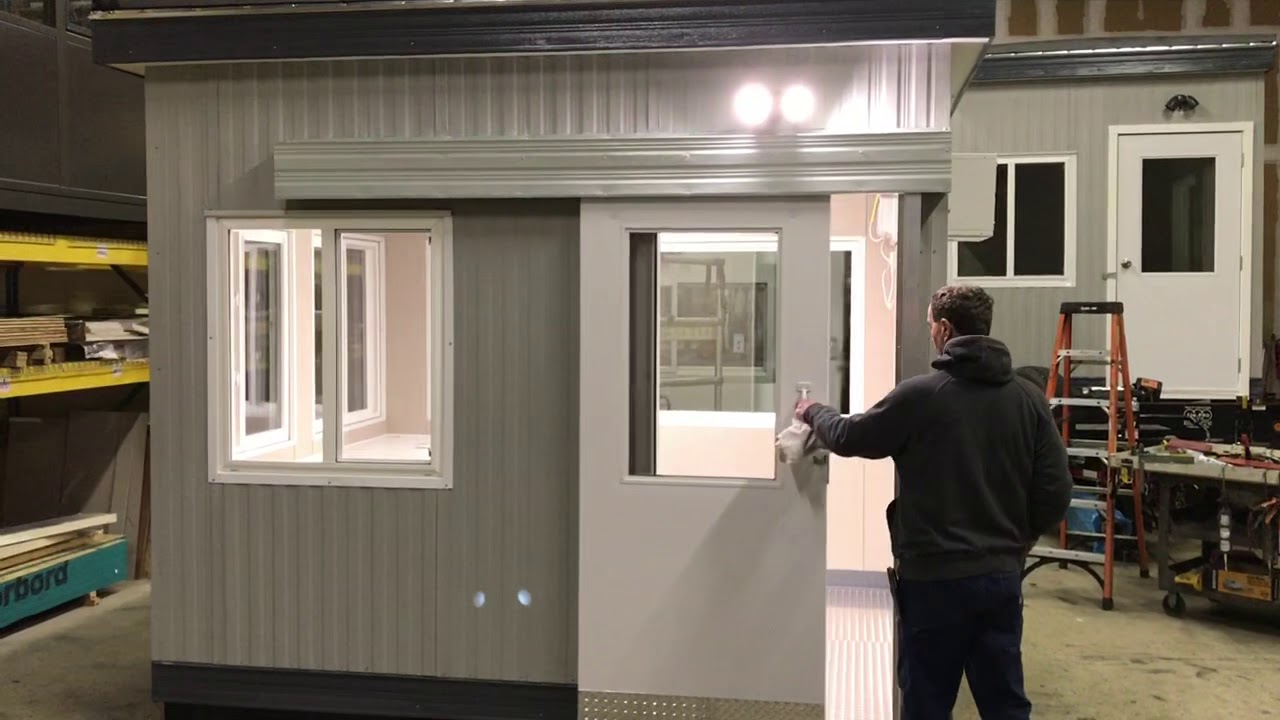 Guard Booth, Guard House, Guard Shack, Custom 8 x 10-sliding door - YouTube