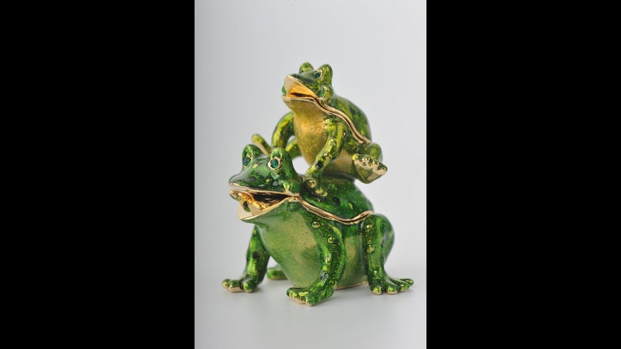 Faberge Style 2 jumping frogs trinket box by Keren Kopal pop art ...