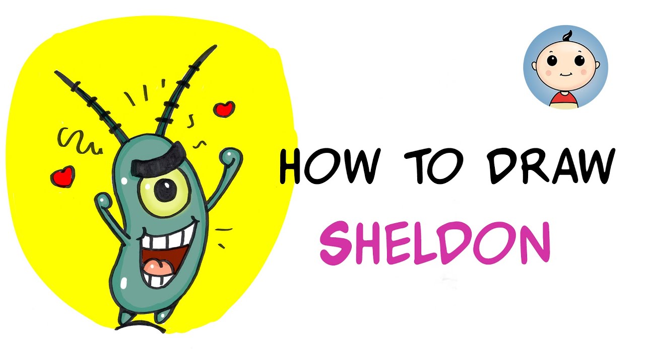 How to Draw Sheldon From Sponge Bob.Step by Step Tutorial Easy and Fun ...