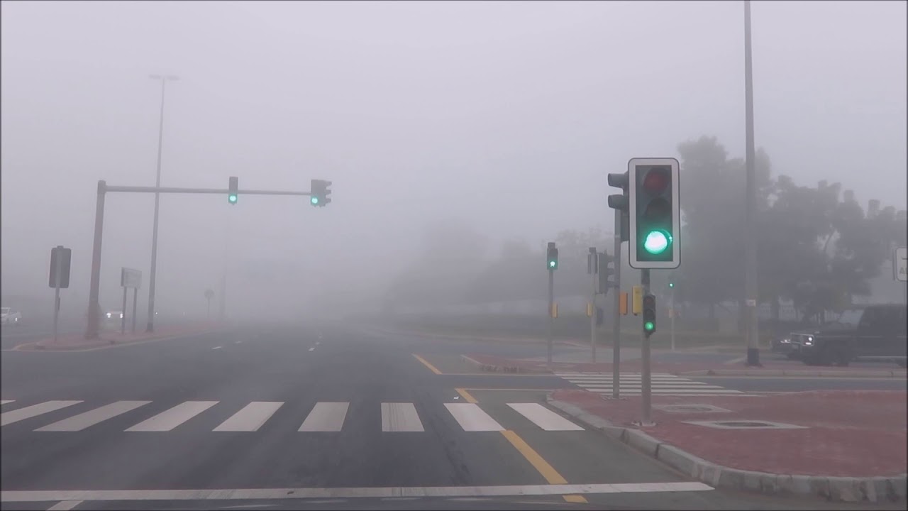 Driving in dense fog - low visibility - YouTube