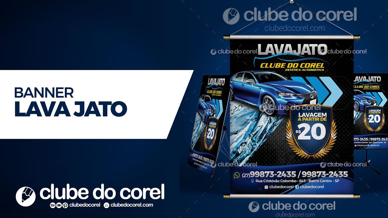 Banner Lava Jato - Modelo CDR e PDF - YouTube