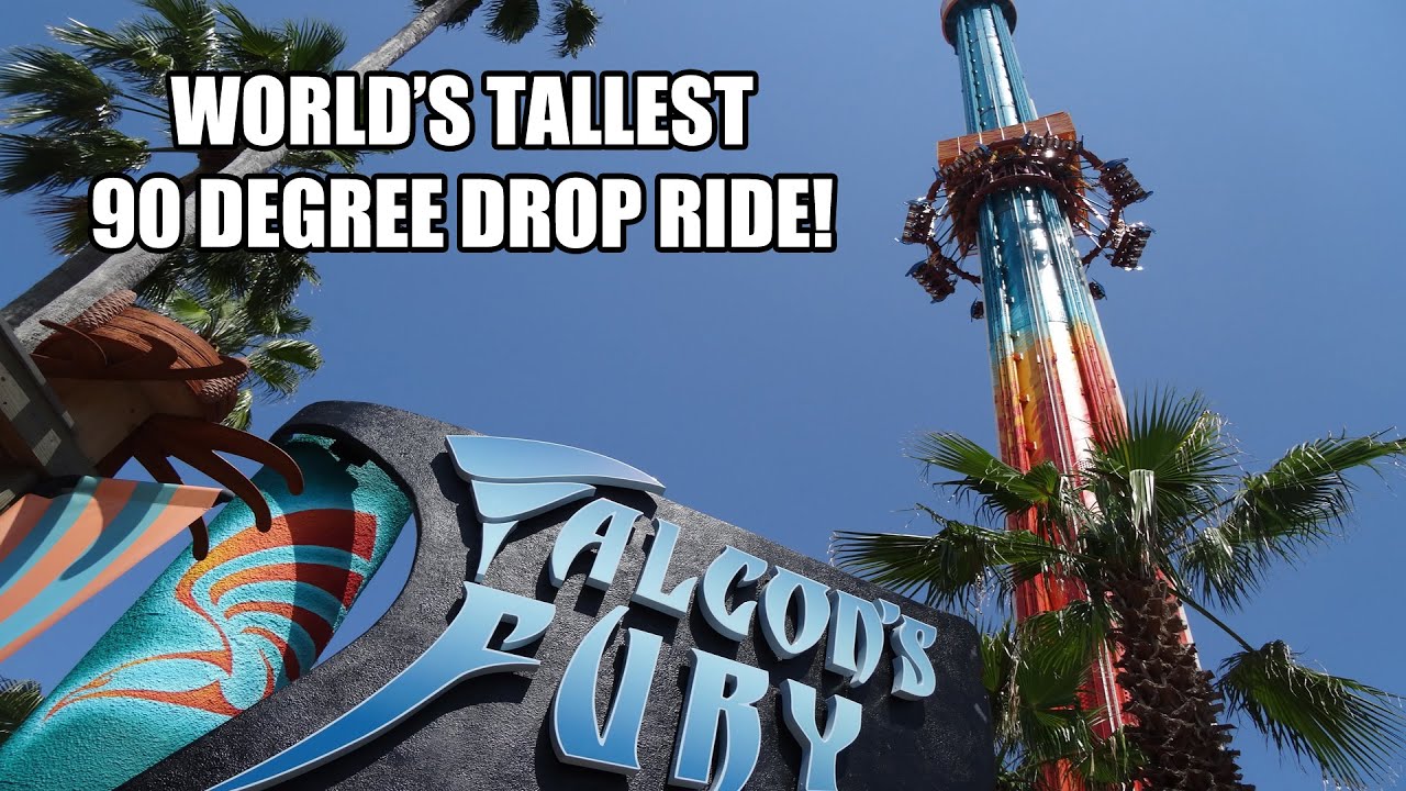 Falcon's Fury 90 Degree Vertical Drop Tower POV Soft Opening Busch ...