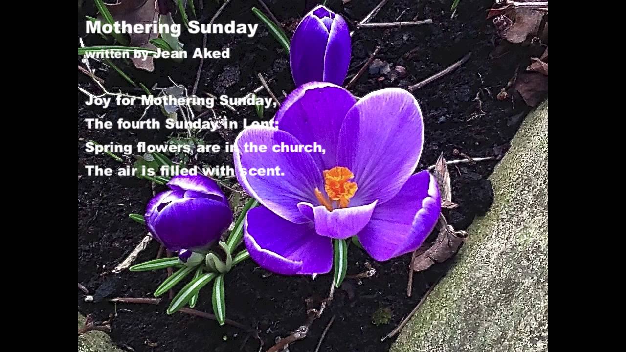 Mothering Sunday a poem written by Jean Aked - YouTube