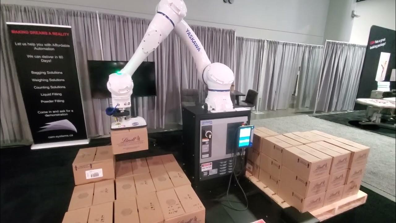 CAM Palletizing Collaborative Robot Cell 66 Ibs Las Vegas - YouTube