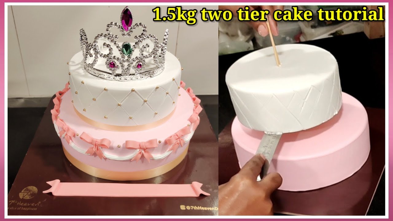 1st birthday cake | two tier crown cake | 1.5 kg two tier cake | bakery ...