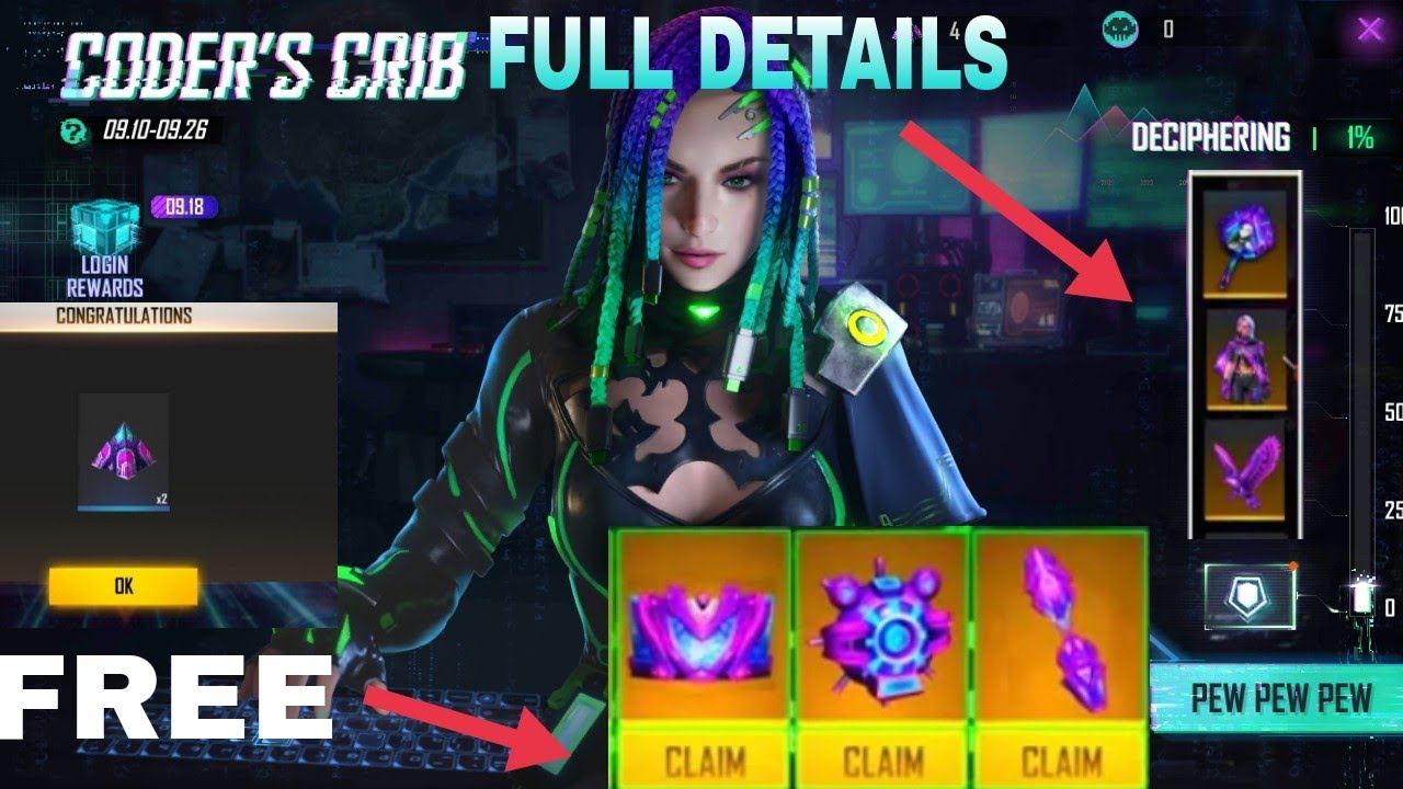 free fire new event | how to complete coder's crib event in free fire ...