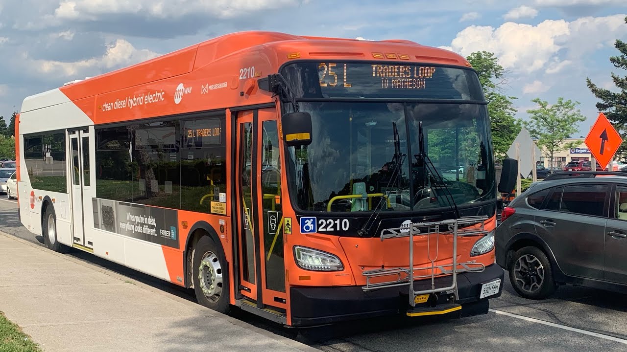 MiWay Transit Full Round Trip Ride Video on 2210 on route 25L Traders ...