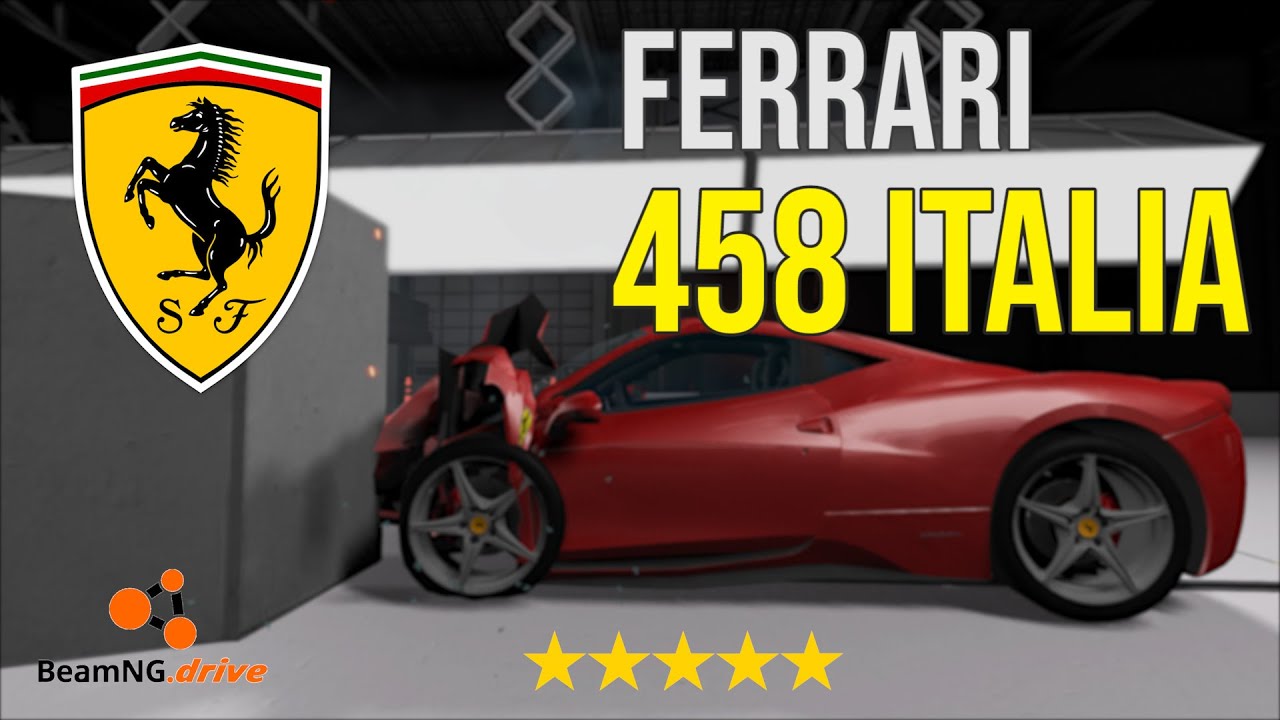Ferrari 458 Italia Crash Test - BeamNG.drive - Crash&Smash - YouTube