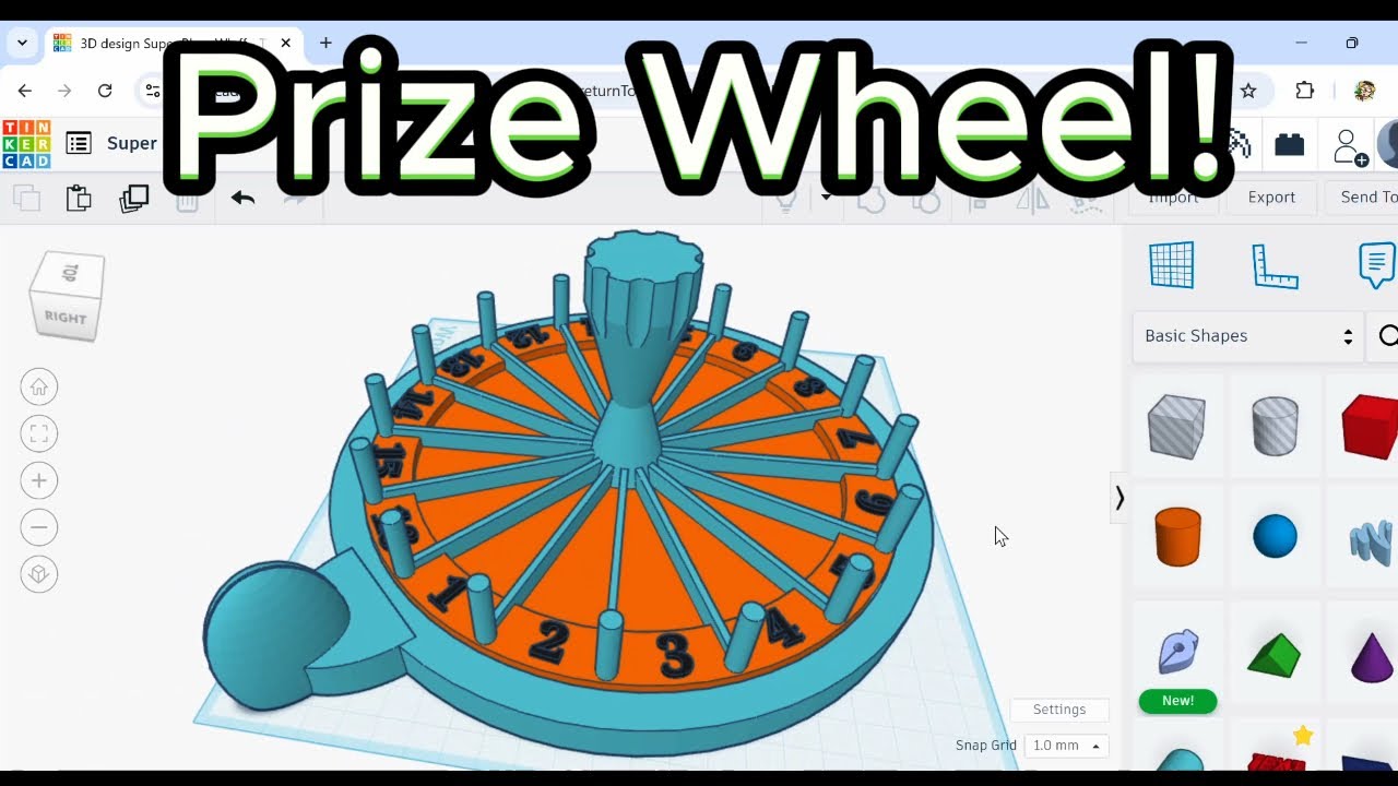 Tinkercad Design Tutorial! New Prize Wheel! 3D Modeling! - YouTube