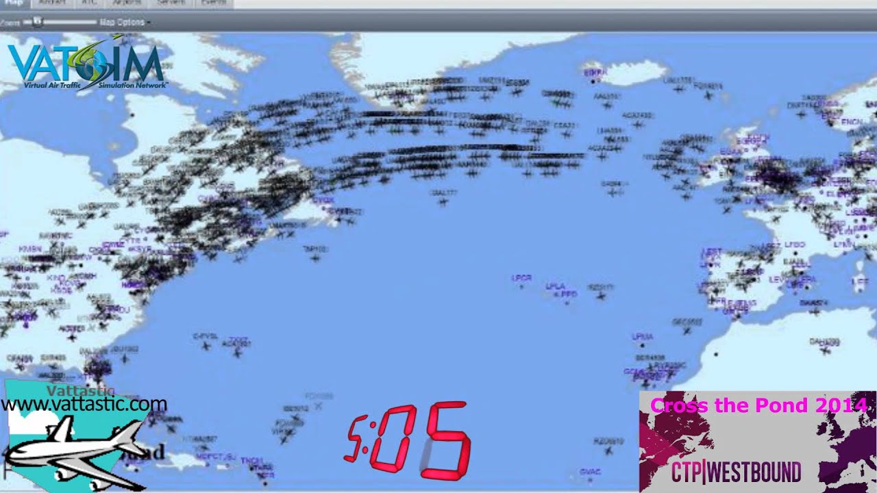 VATSIM Cross The Pond 2014 Westbound Timelapse - YouTube