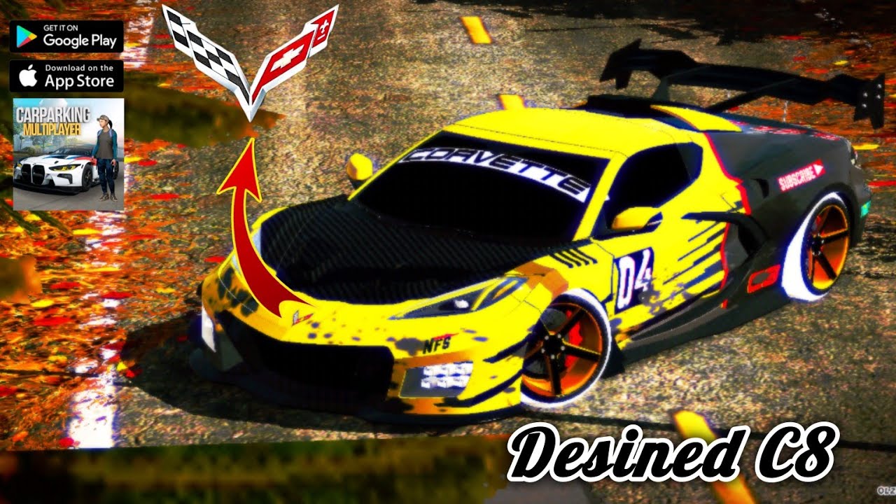 CUSTOM C8 DESIGNED FOR RACING WITH A LOGO || CAR PARKING MULTIPLAYER ...