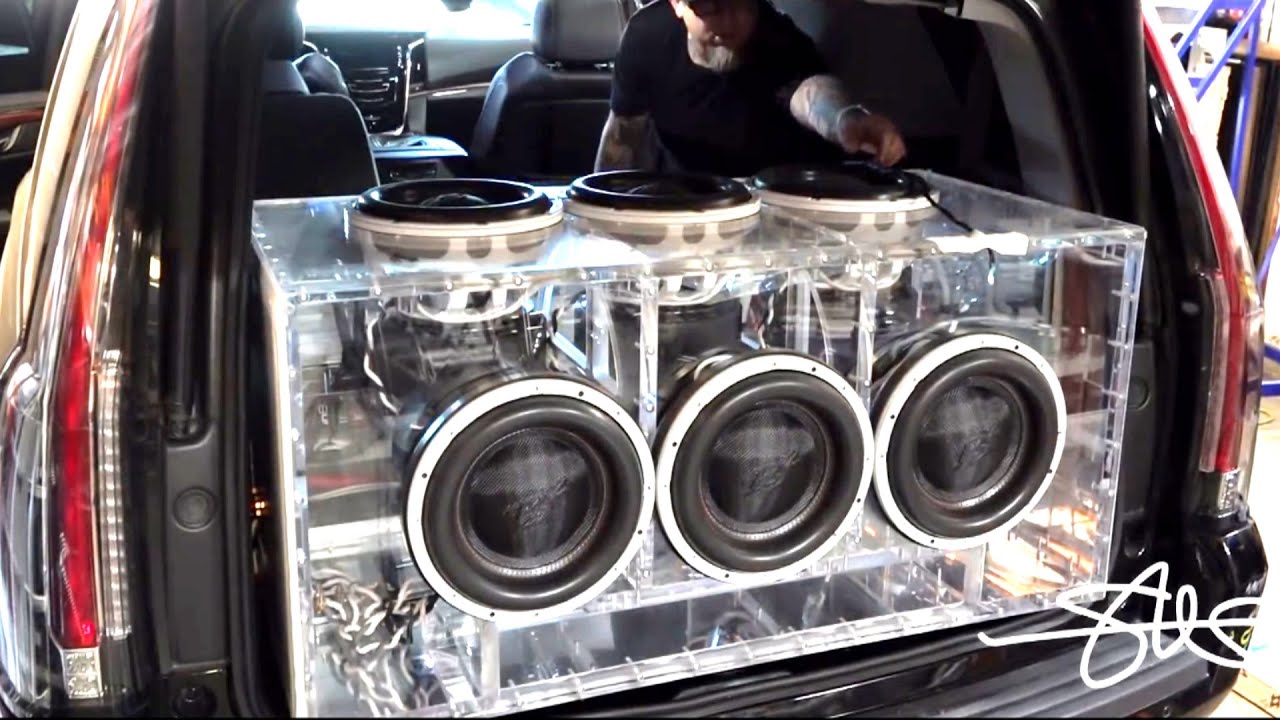 6 12" Subs🔊😳Clear Acrylic Ported Box with LED's & Mirrors Loaded and ...