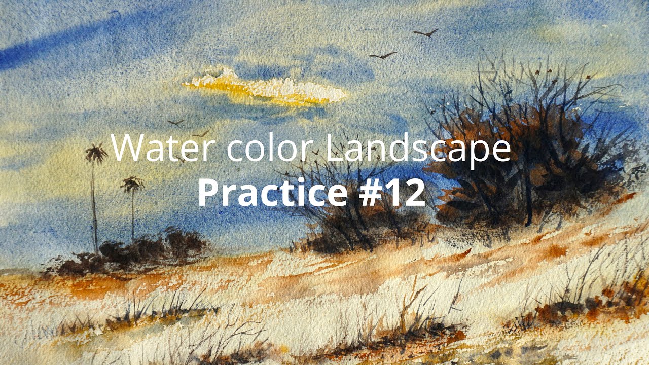 Water color Landscape practice #12 - YouTube