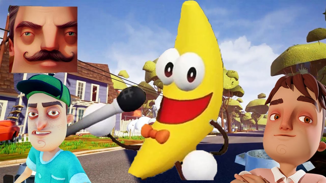 Hello Neighbor - My New Neighbor DANCING BANANA Roblox Act 2 Trampoline ...