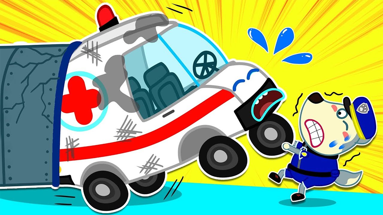 Wolfoo Pretend Play Traffic Police Officer Helping An Ambulance ...