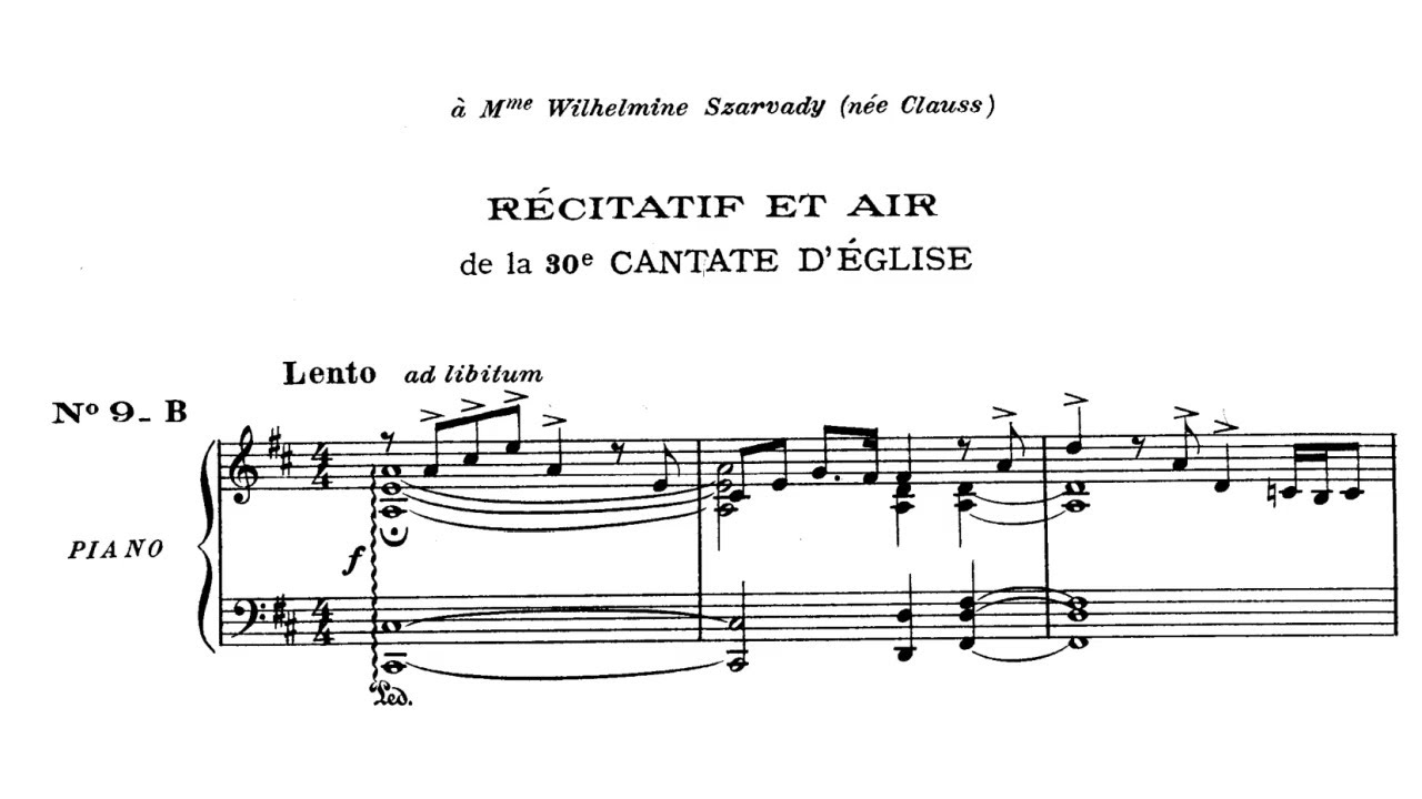 Recitativo and Air from Cantata BWV 30 || Transc. by Saint-Saëns (Score ...
