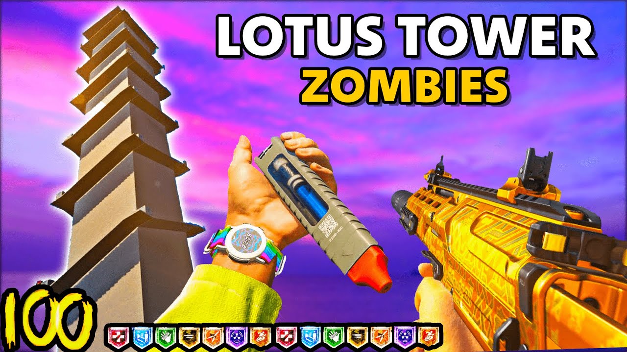 BEATING THE LOTUS TOWER CUSTOM ZOMBIE MAP [BO3 Zombies] - YouTube