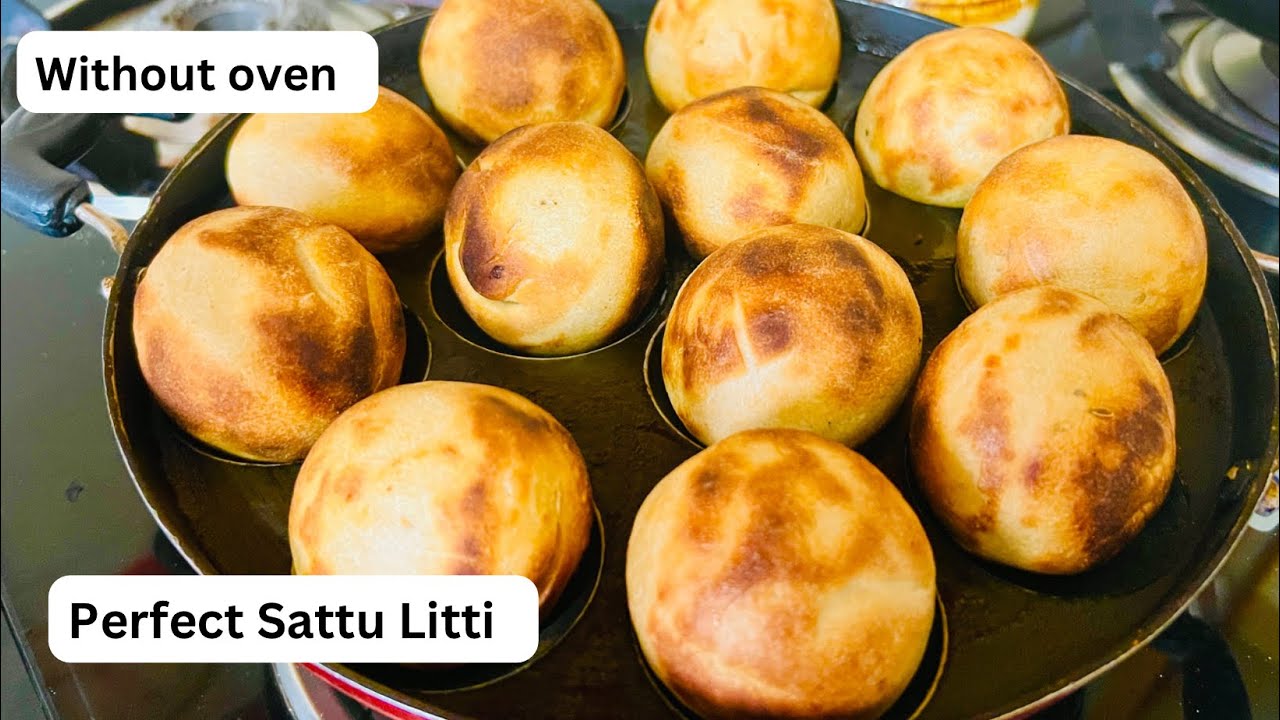 बिना ओवन बिना चूल्हा परफ़ेक्ट sattu litti in Appam pan | How To Make ...