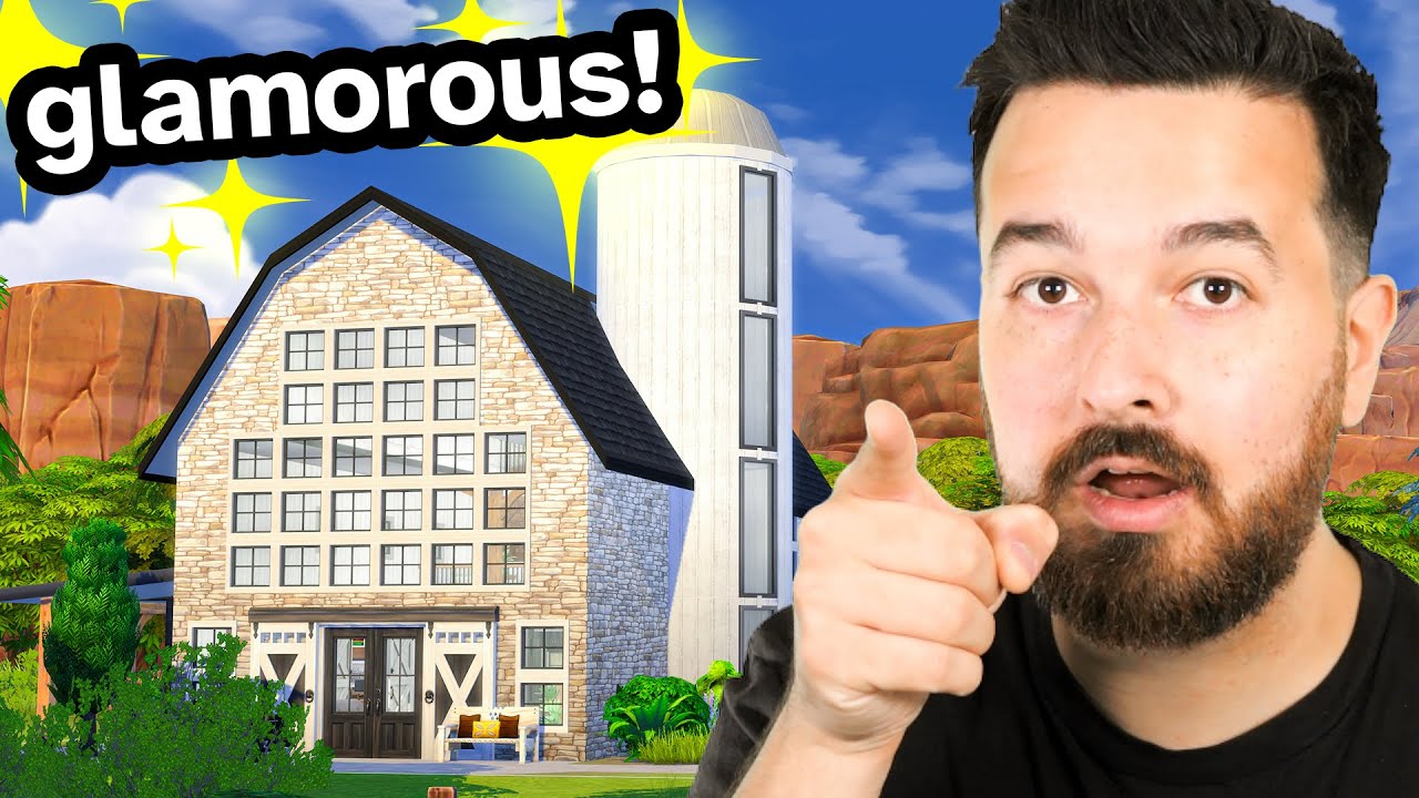 I build a glamorous barn in The Sims 4 - YouTube