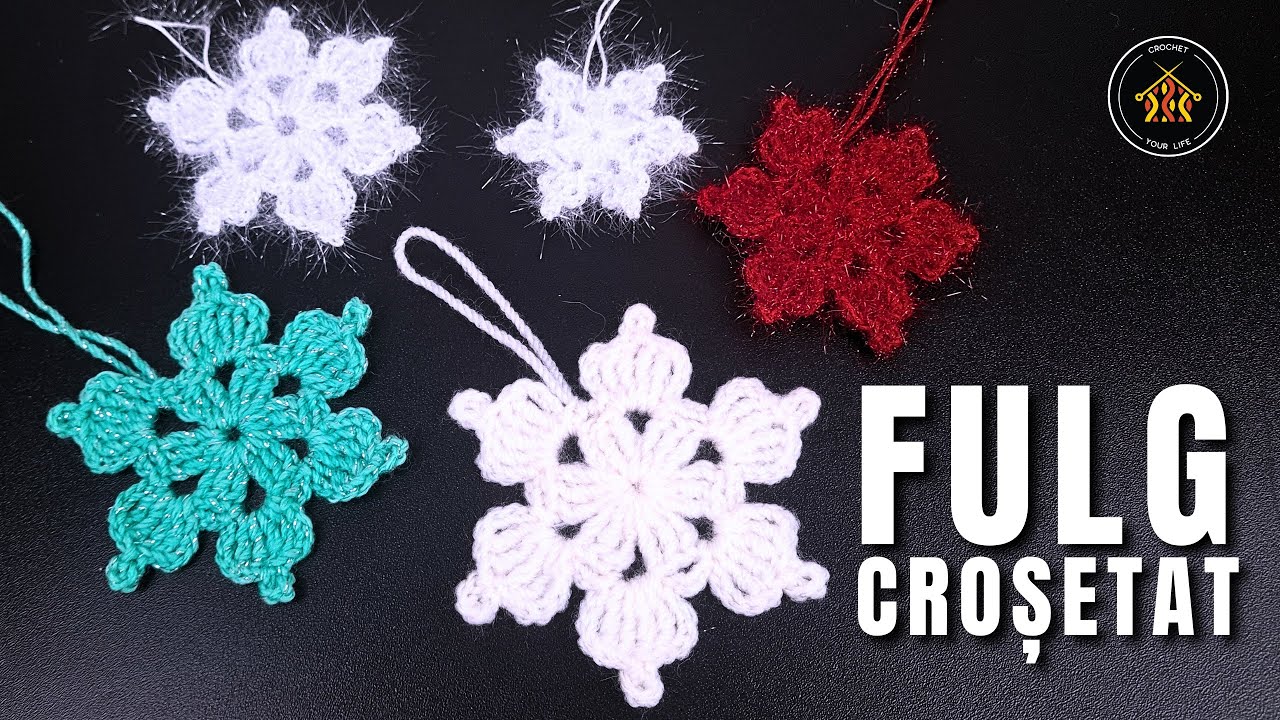Cum crosetam un fulg de nea delicat si elegant - Tutorial pas cu pas - YouTube