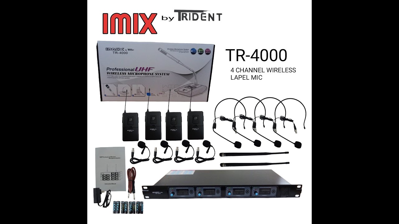 TR-4000 4 channel wireless lapel mic Imix - YouTube