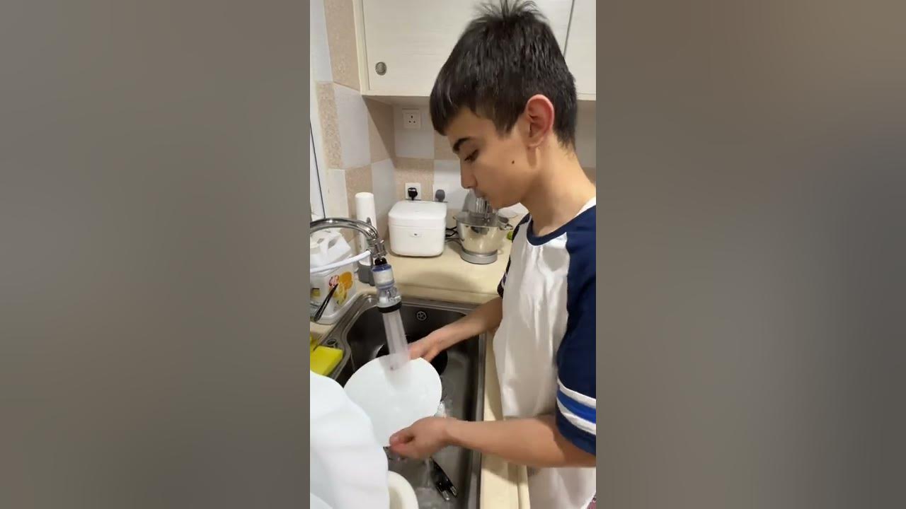 Autistic Son Helping Mom Wash Dishes Shorts Shortsvideo Autisticindependent Youtube