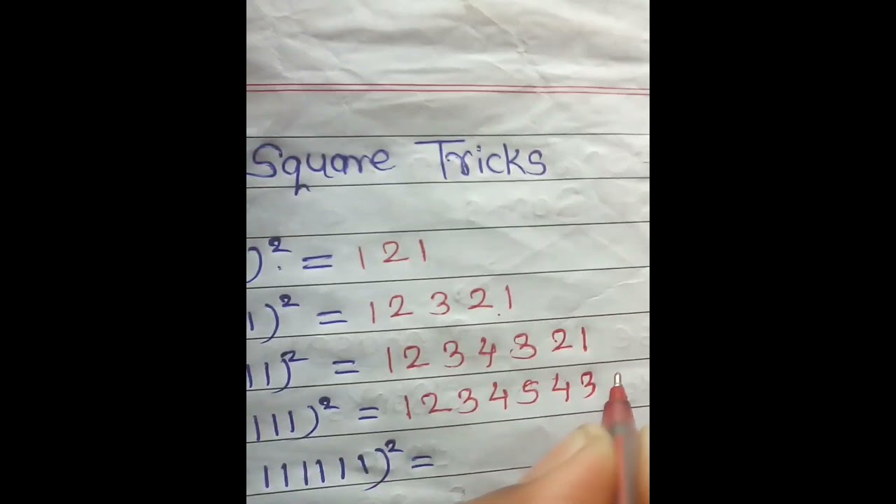 Square Tricks Of 11 111 1111 11111 11111111 basic Calculation Square Square Tricks Of 11 111 1111 11111 11111111 basic Calculation Square