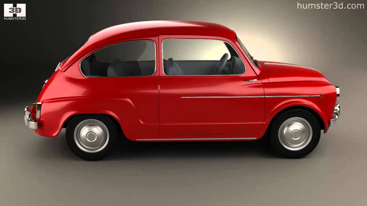 Fiat 600 D 1960 by 3D model store Humster3D.com - YouTube