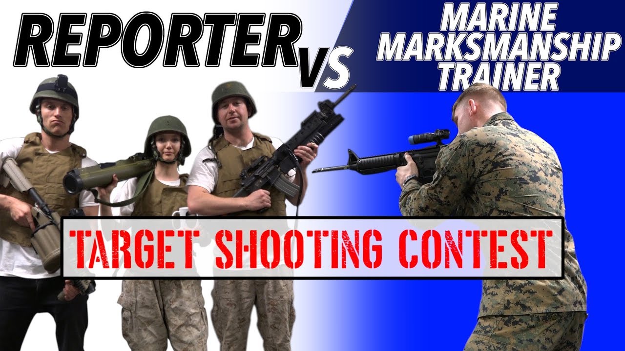 Reporters Take on Marines: Indoor Simulated Marksmanship Trainer - YouTube