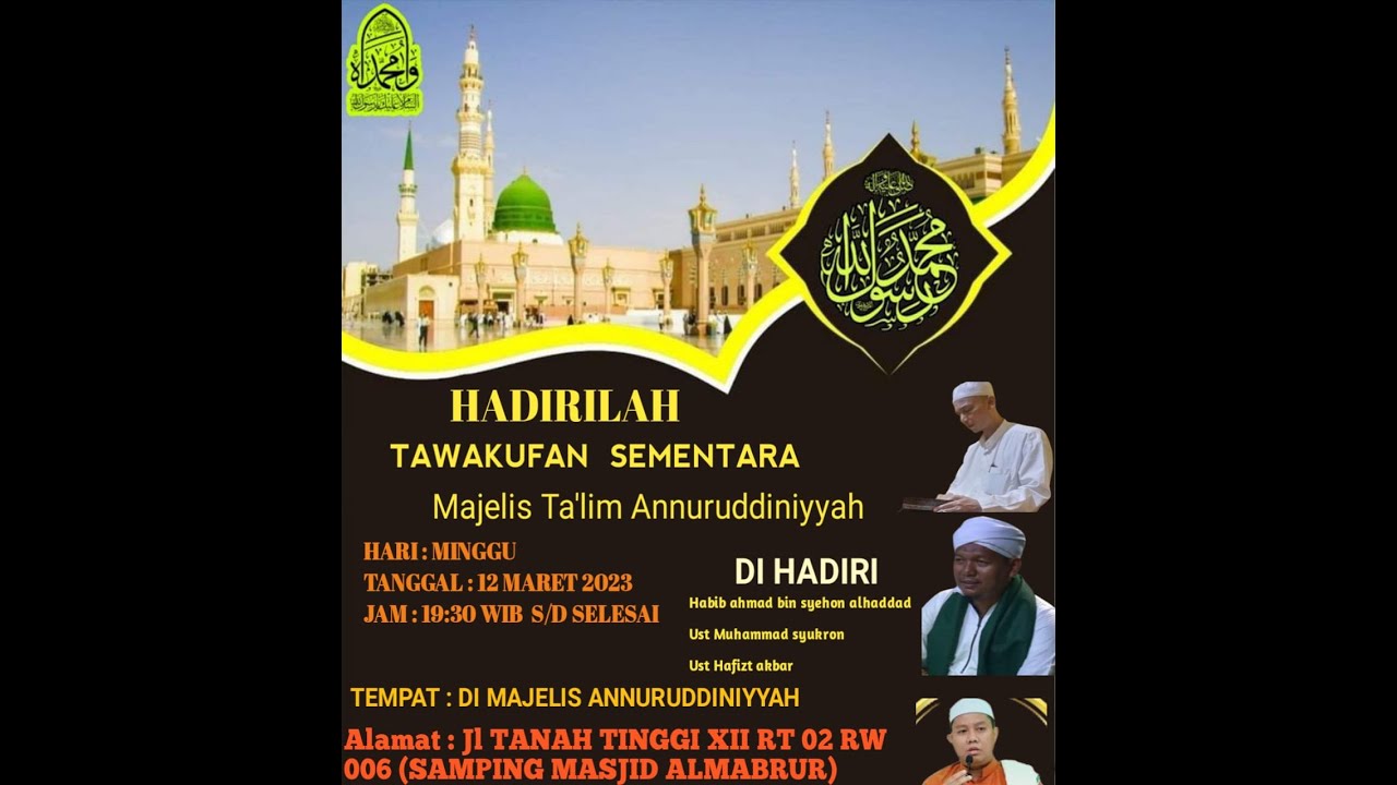 🔴 LIVE || TAWAQUF PENGAJIAN MALAM SENIN MAJELIS ANNURUDDINIYYAH WAL ...