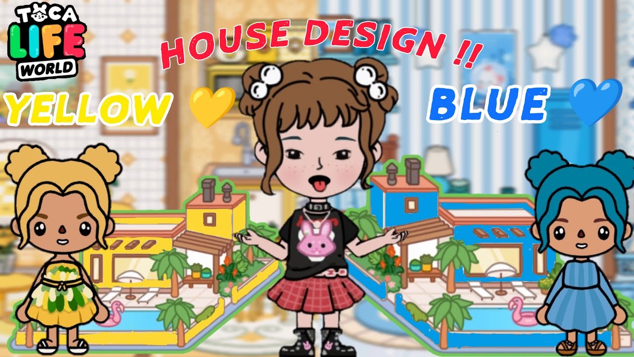 Cute YELLOW 💛 Vs BLUE 💙 House 🏠 Design Ideas 💡/ Toca Life World 🌍/Toca ...