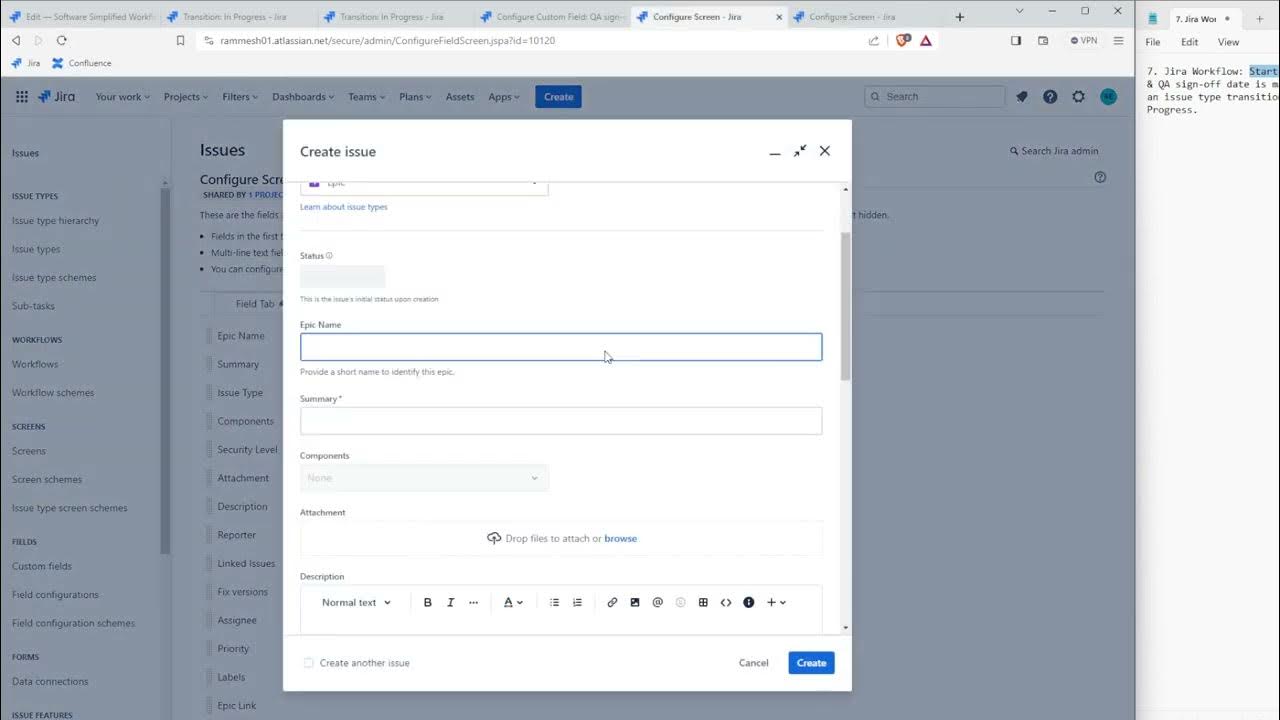 Jira Workflow make fields mandatory before an issue type transitions to In Progress - YouTube